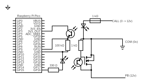PICO door control - Circuits - Circuit Diagram